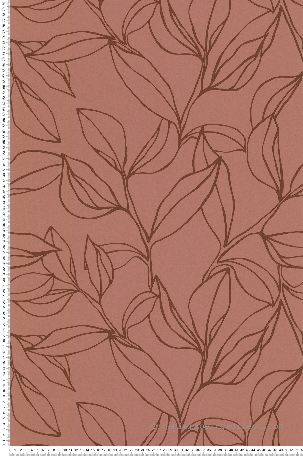 Papier peint Feuillage Fin terracotta - Arty de Lutèce